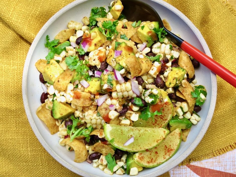 Fresh Corn Salad with Crunchy Fritos Corn Chips - My Lilikoi Kitchen