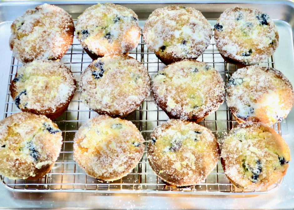 Corn & Blueberry Muffins with Lemon Sugar - My Lilikoi Kitchen